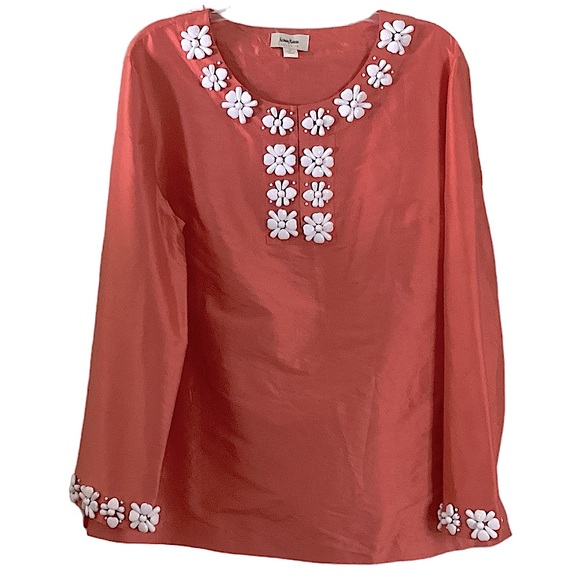 Neiman Marcus | Tops | Neiman Marcus Exclusive Silk Beaded Blouse Xl ...